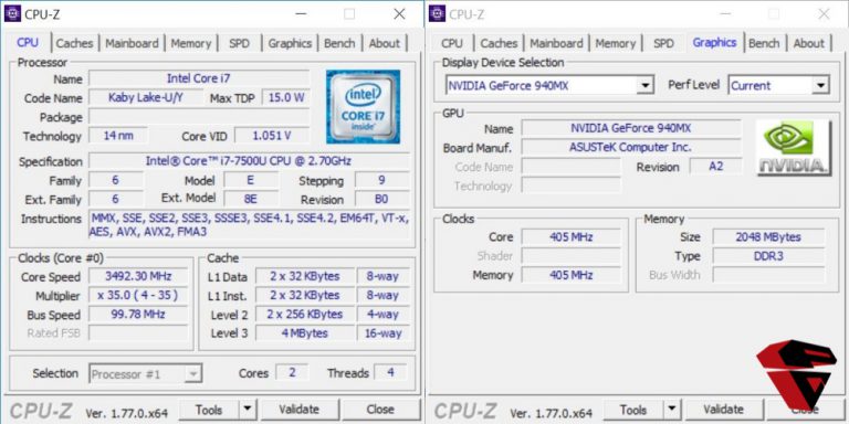 CPU Z Asus A456UQ kabylake | Pemmzchannel