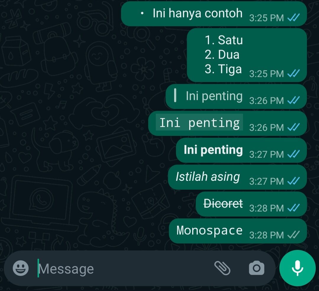 Simak Sederet Format Teks Chat WhatsApp Terbaru 2024! | Pemmzchannel
